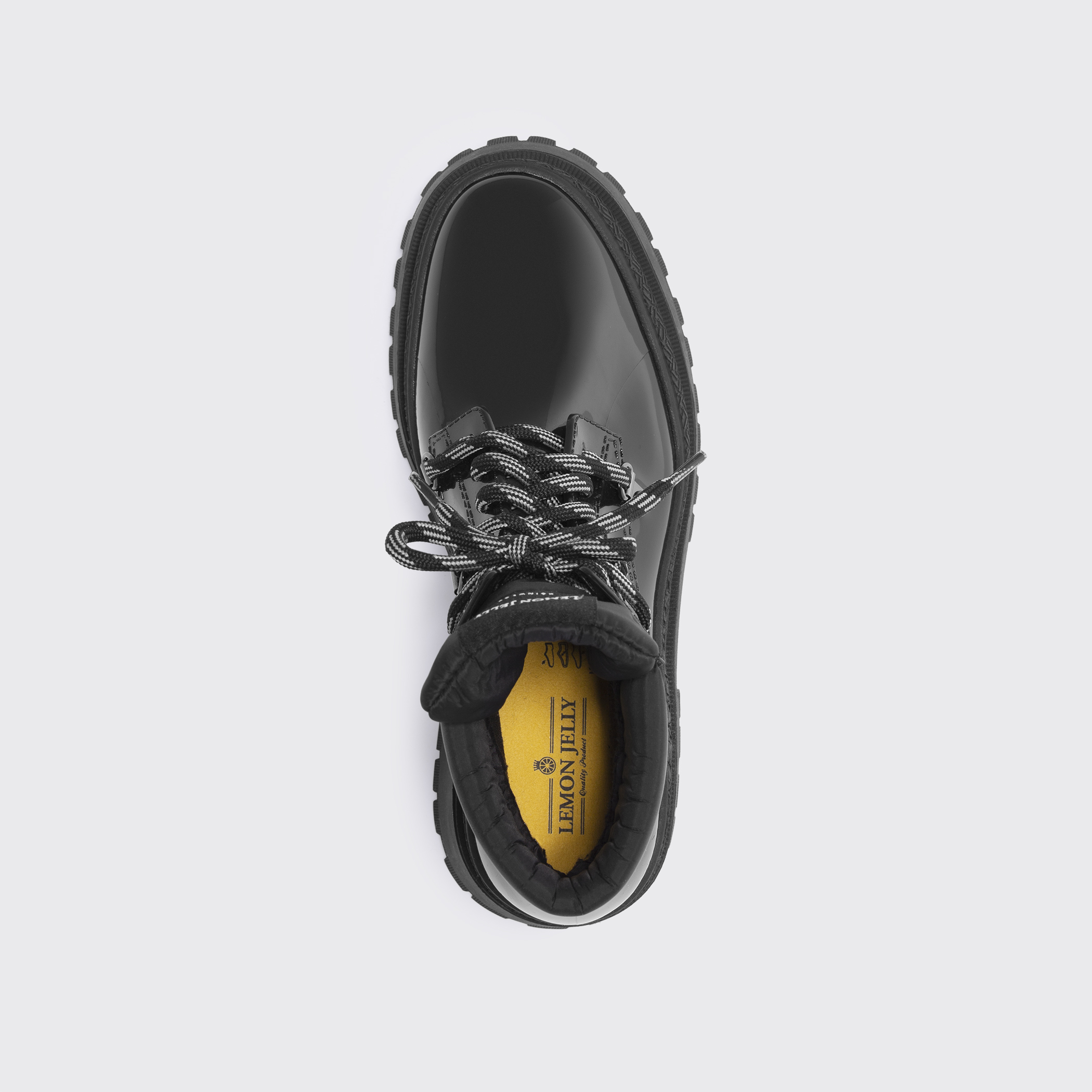 Lemon Jelly Boots | Vegan Black Chunky Boots w/ Laces SIERRA 01 - 10020095