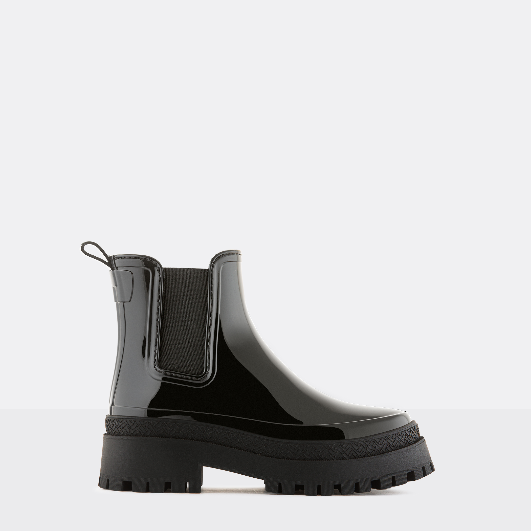 Lemon Jelly Vegan Black Chunky Boots with Fur Lining CARTER 01 - 10020224