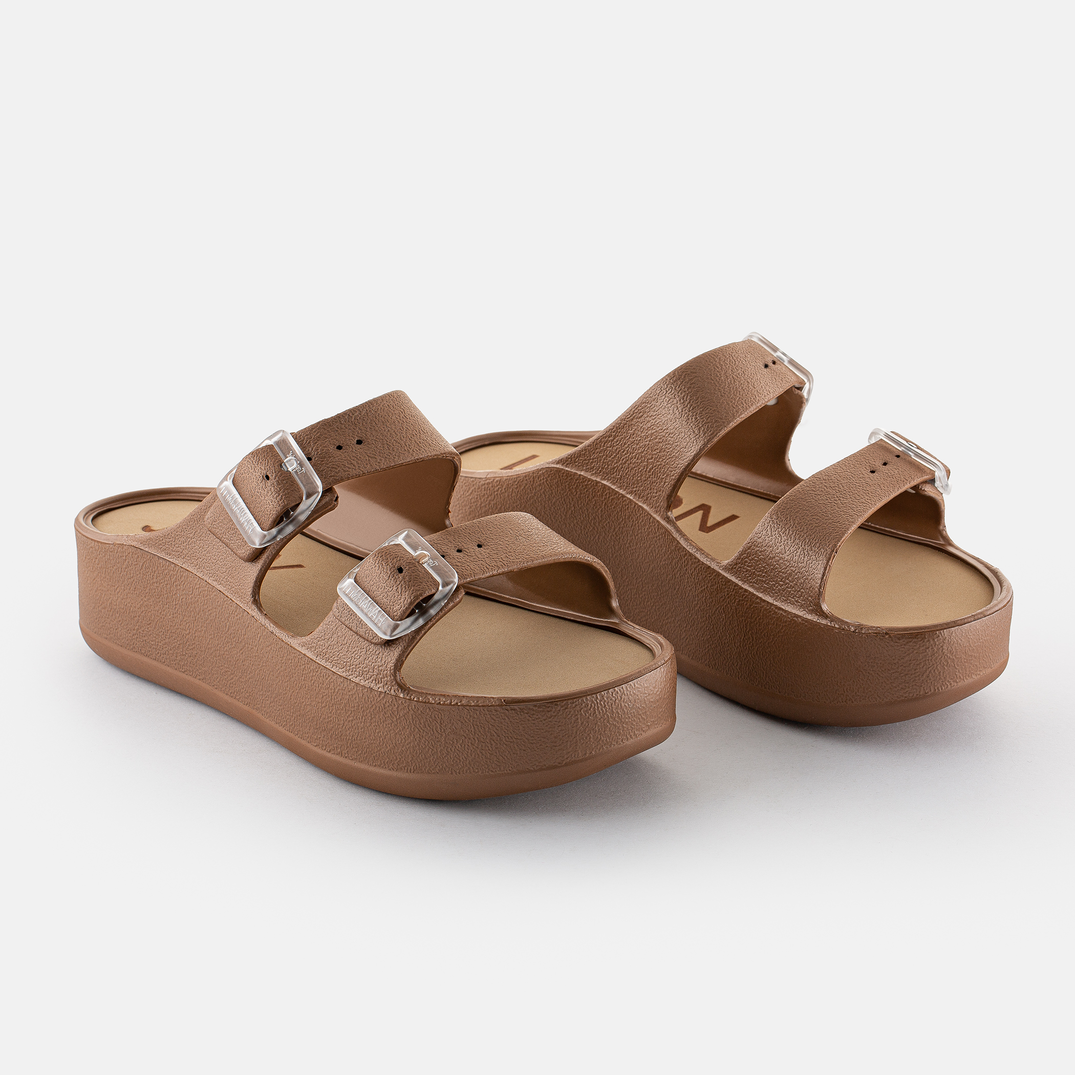 Lemon Jelly Slides | Bronze Double Buckle Sandals FENIX 04 - 10020912